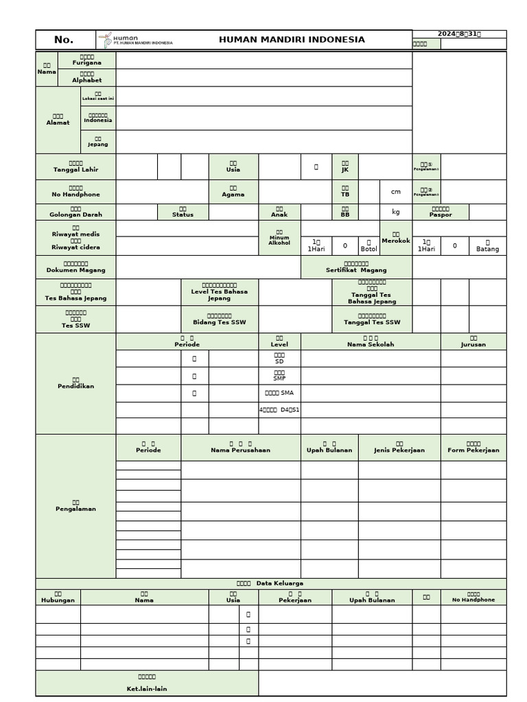CV HMI TG - JOB MATCHING (Nama Lengkap) | PDF