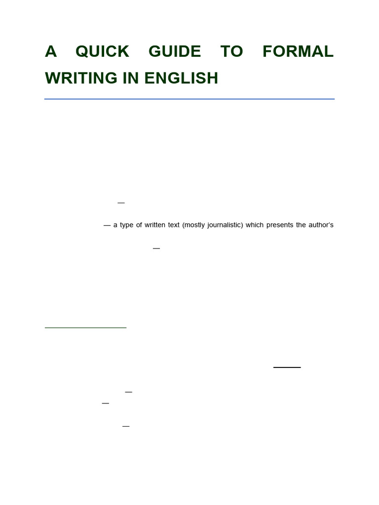 A-QUICK-GUIDE-TO-FORMAL-WRITING-IN-ENGLISH | PDF