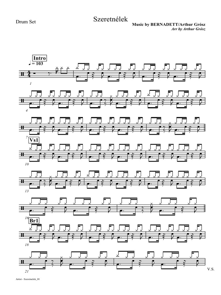 Szeretnelek - 01 - Drum Set | PDF