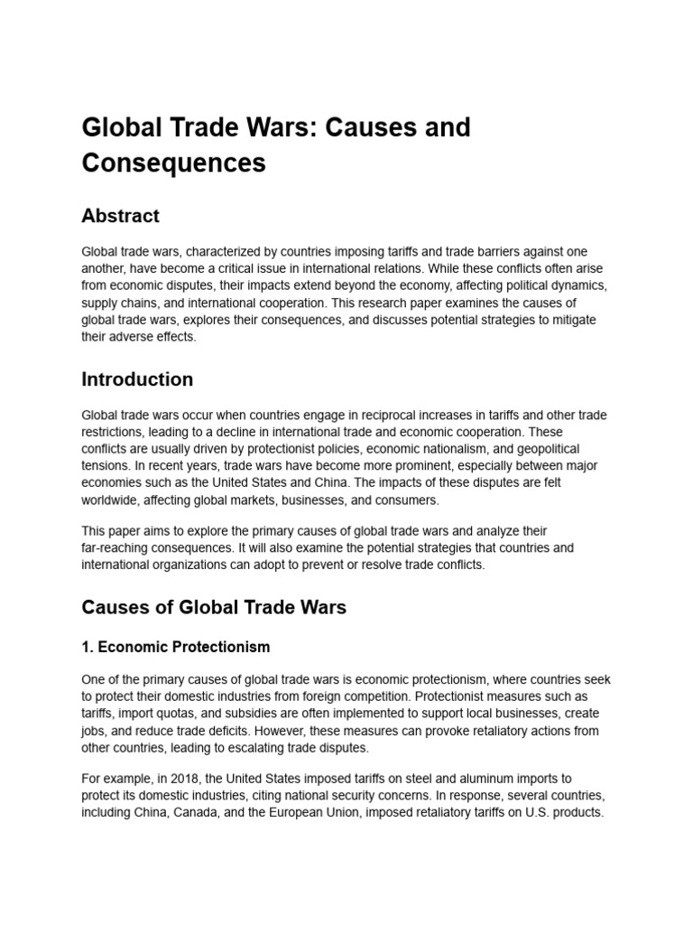 Global Trade Wars - Causes and Consequences | PDF