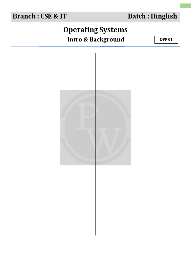 Introduction and Background - DPP 01 (Of Lec 02) | PDF Introduction and Background - DPP 01 (Of Lec 02) | PDF