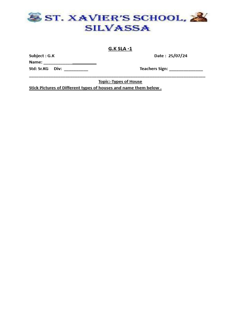 G.K. Activity (SLA-1) 2024-25 | PDF