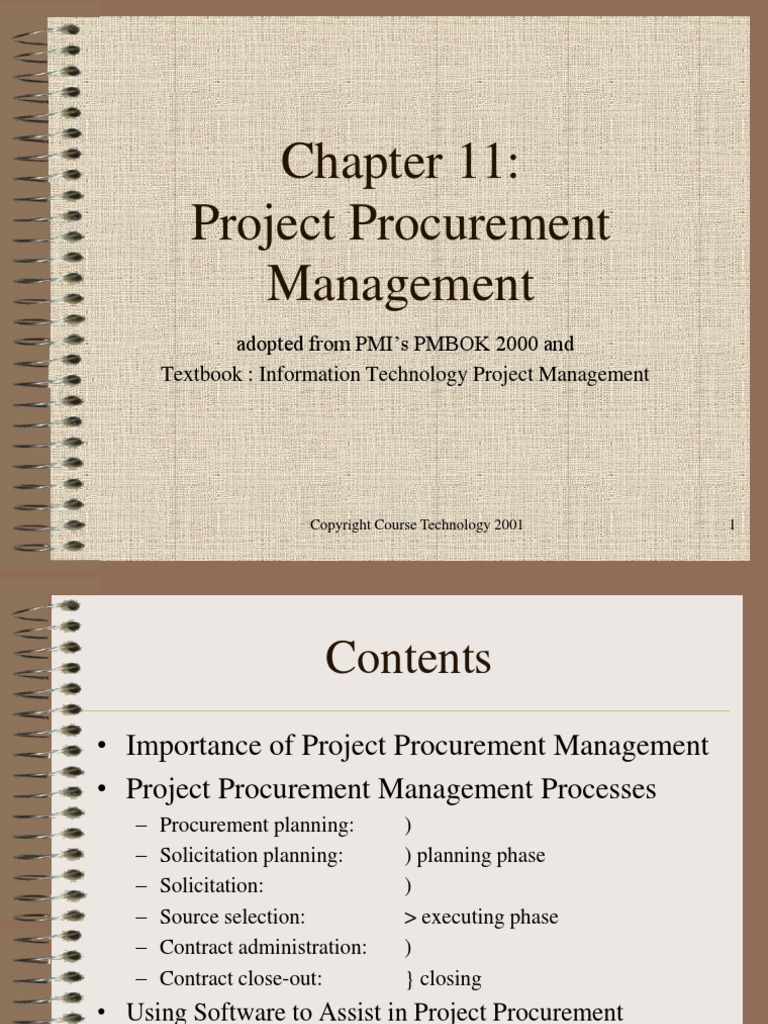PMBOK Chapter 11 - Procurement | PDF | Request For Proposal | Procurement