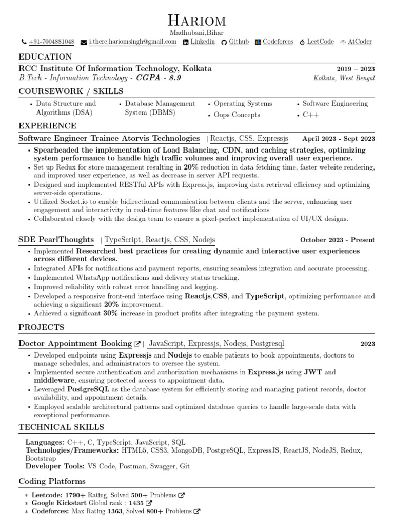 Sample Dev Exp Resume | PDF