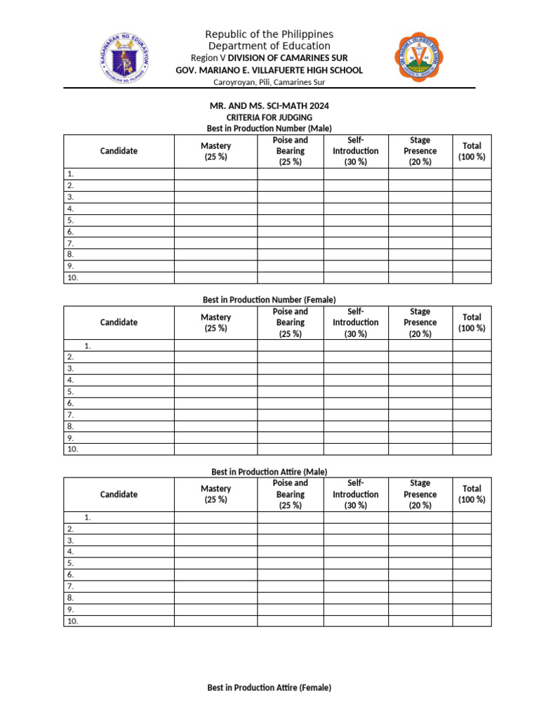 Criteria Sci-Math Camp | PDF