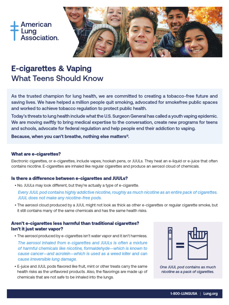 Ala e Cig Fact Sheet Teens English v6 | PDF