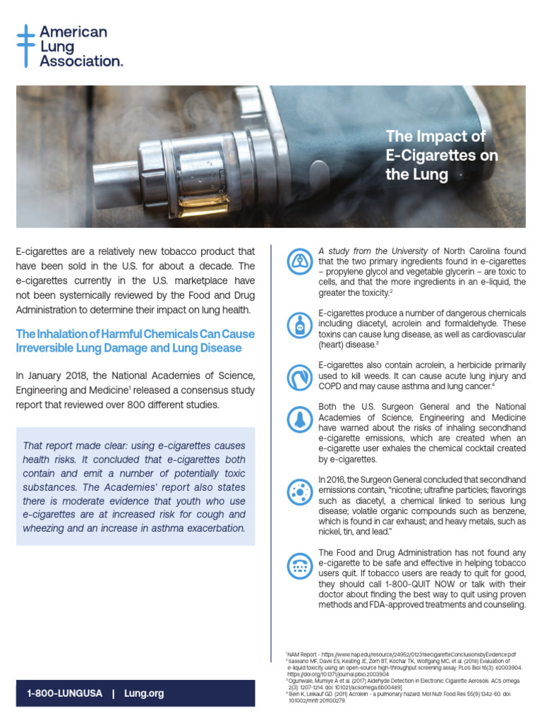 E-Cigarette Health Risk Fact Sheet-AA-V2 | PDF