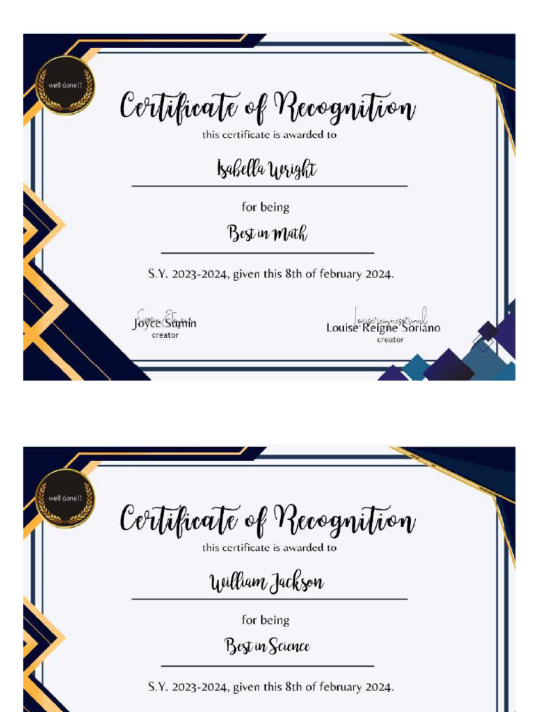 E Certificates | PDF