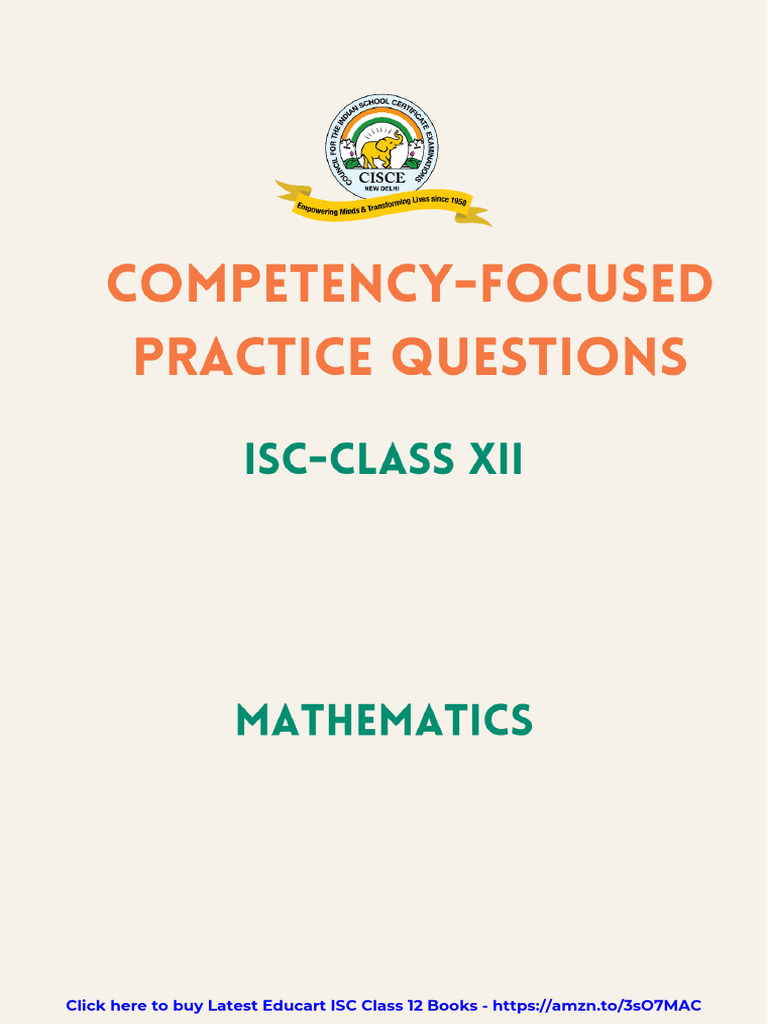 ISC Class 12 Mathematics Class 12 | PDF