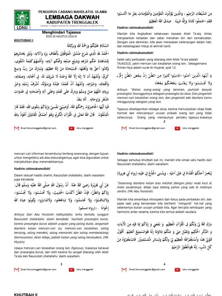 Khuthbah Indo 30 Agustus 2024 | PDF