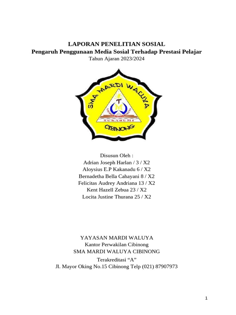 Pengaruh Penggunaan Media Sosial Terhadap Prestasi Pelajar (Revisi) | PDF