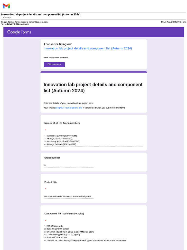 Gmail - Innovation Lab Project Details and Component List (Autumn 2024 ...