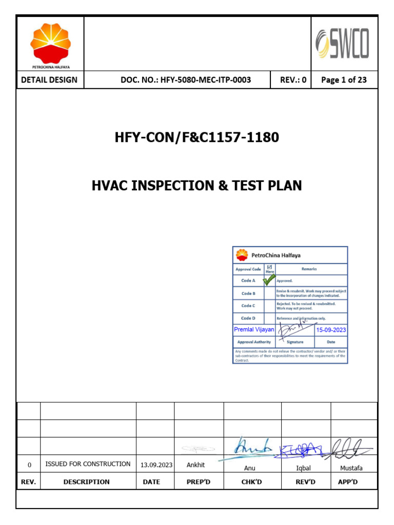 Hvac Itp Code A | PDF