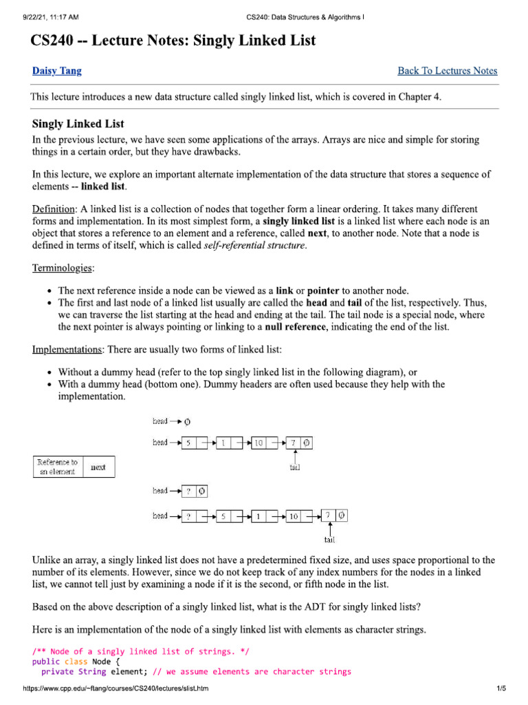 Linked Lists | PDF