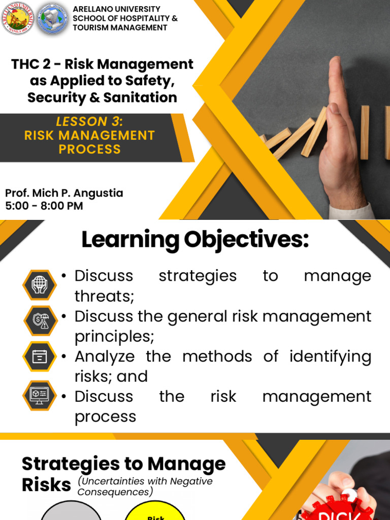 Risk Management Lesson 3 1 | PDF