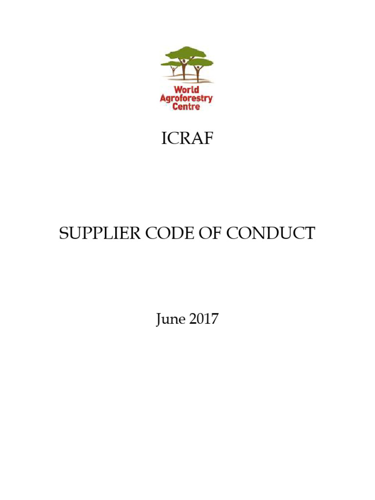 ICRAF Supplier Code of Conduct | PDF