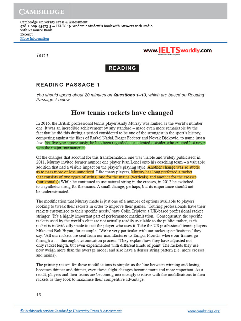 IELTS 19 - Reading 1 - TFNG | PDF