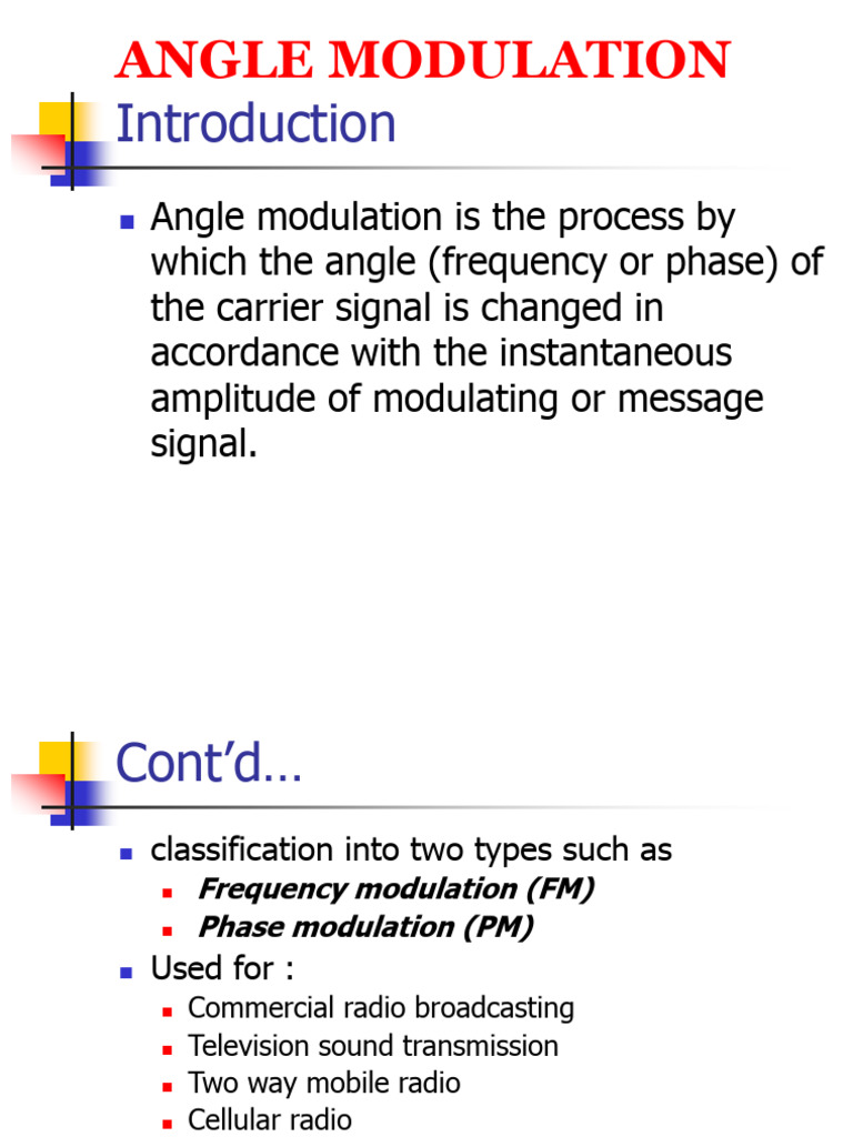 Angle Modulation | PDF
