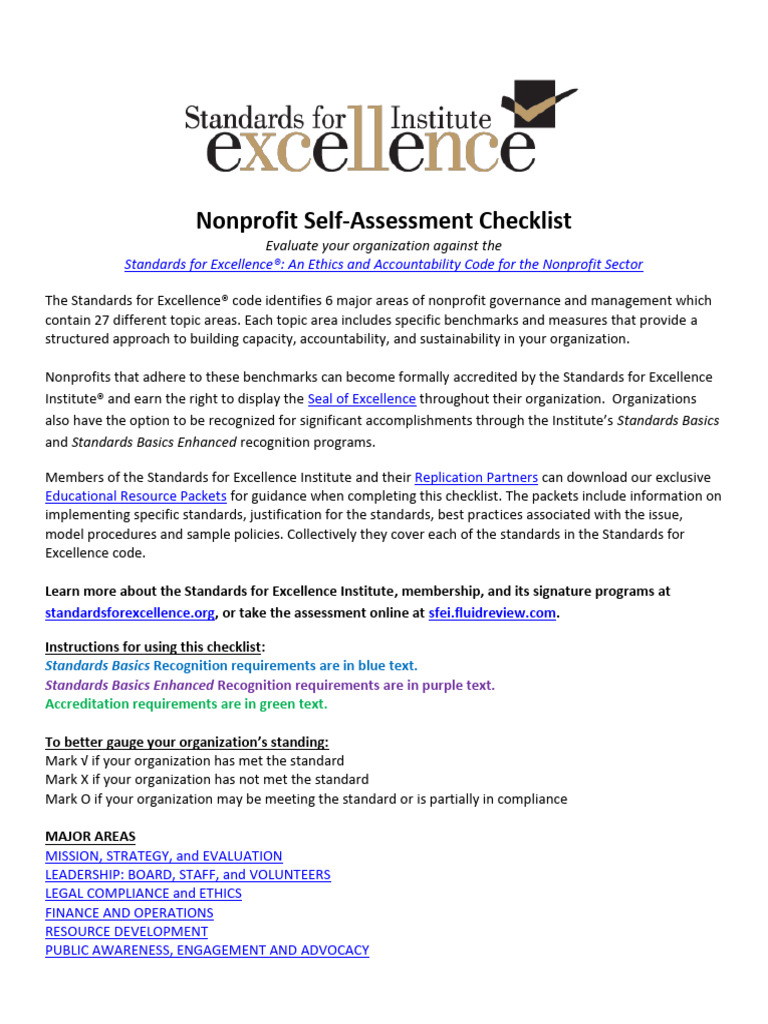 02 Self Assessment Checklist | PDF