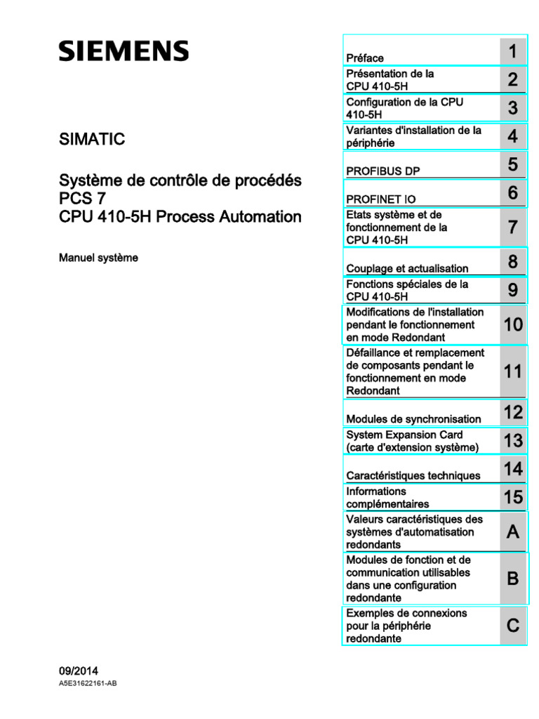 Simatic Système de Contrôle de Procédés Pcs 7 CPU 410-5H Process ...
