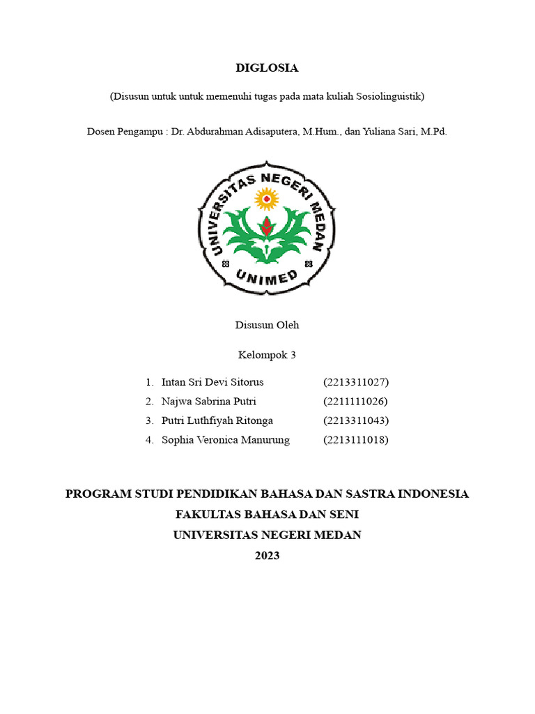 Makalah - Diglosia - Kelompok 3 | PDF