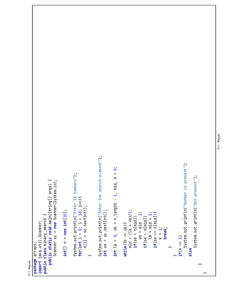 Binary Search Code Pdf 