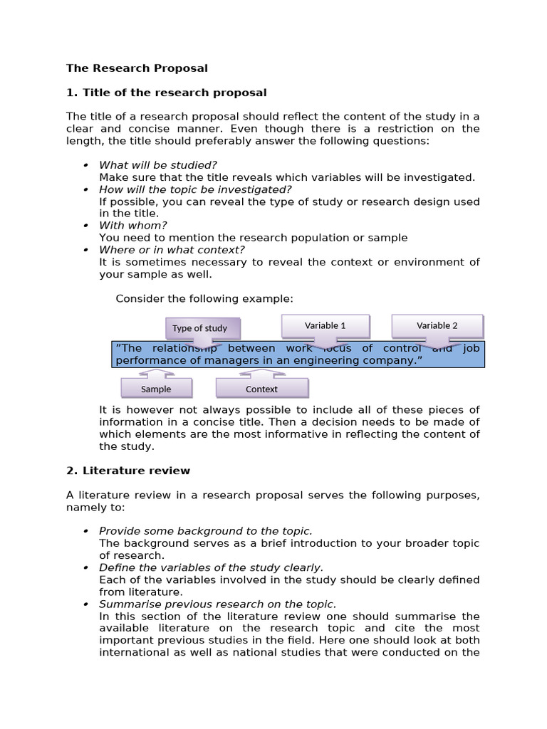 Week 2 Resource 8 The Research Proposal Template | PDF