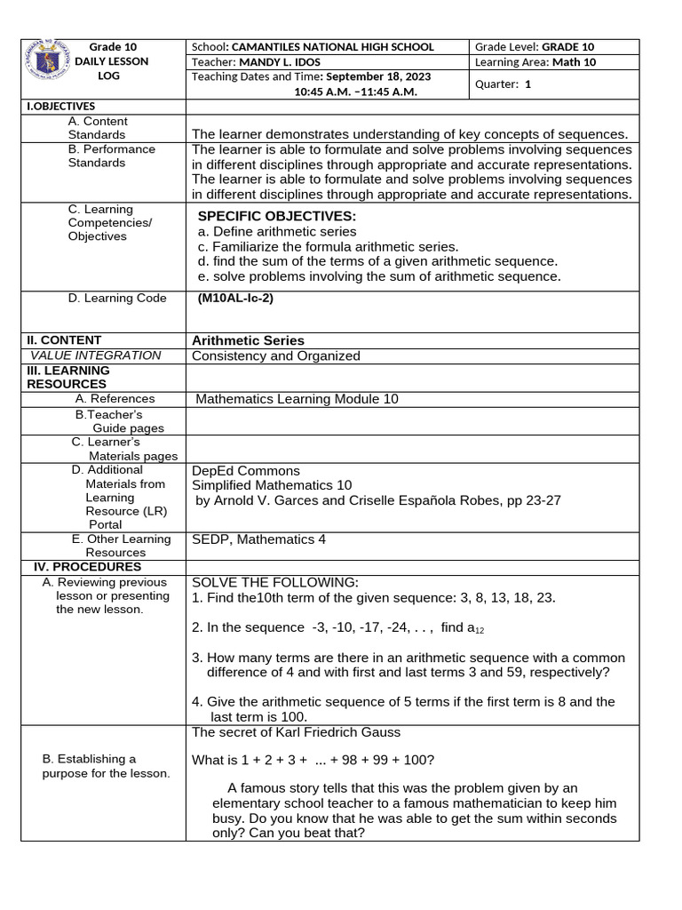 1st Quarter For DEMO G10 | PDF | Mathematics | Learning