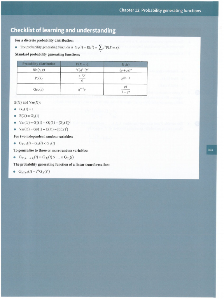 12 Probability Generating Functions | PDF 12 Probability Generating Functions | PDF