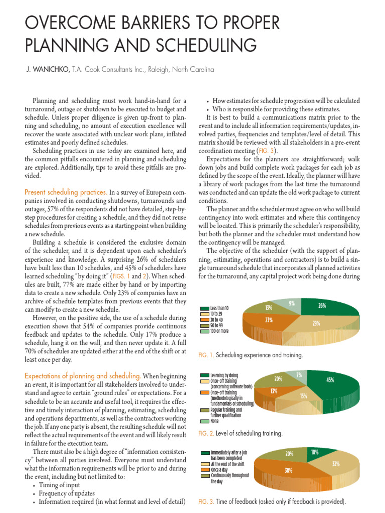 Overcome Barriers To Proper Planning and Scheduling | PDF
