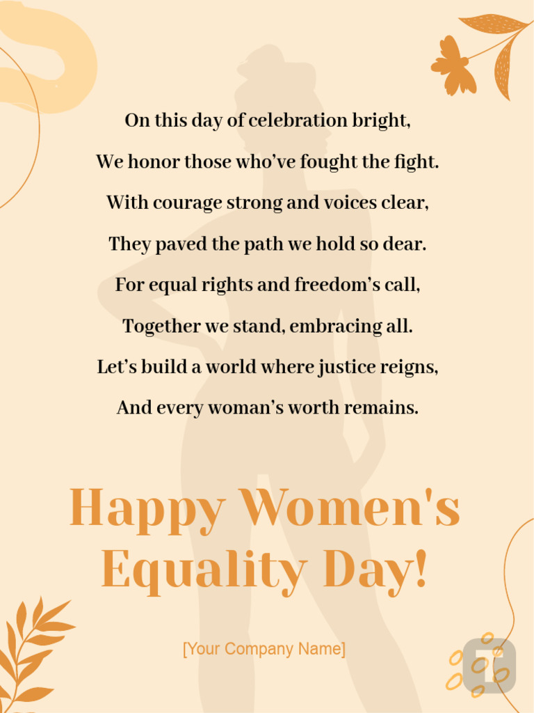 Women - 27s Equality Day Poem Template | PDF