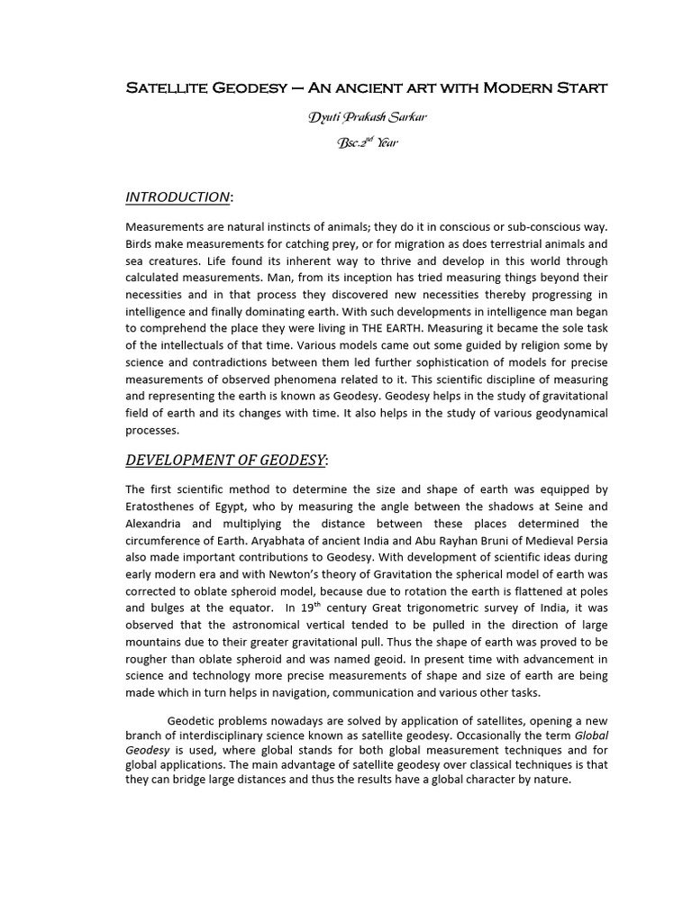 Satellite - Geodesy Note | PDF