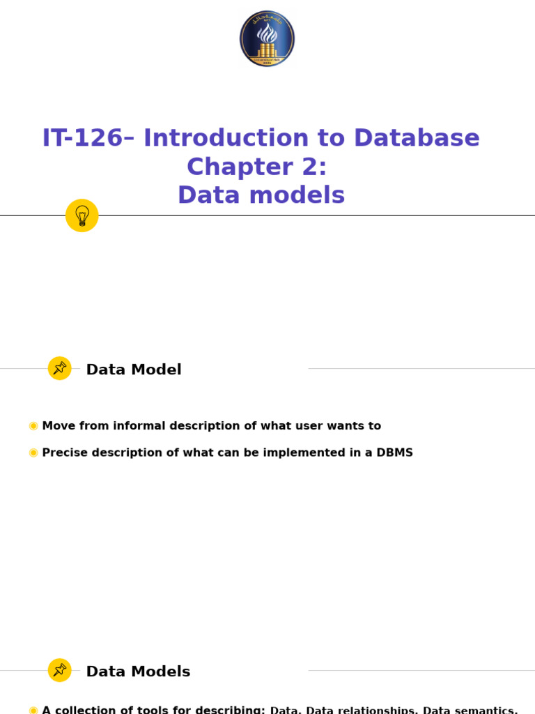 IT126 - Chapter 2 - Data Models | PDF