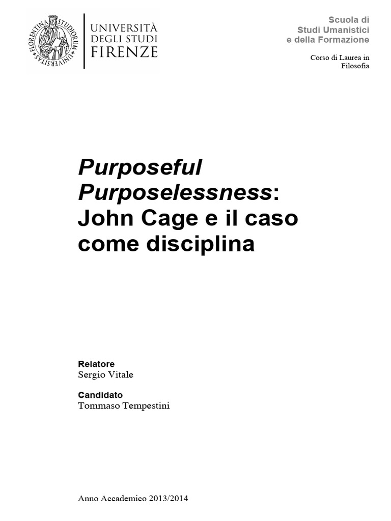 Purposeful Purposelessness John Cage e I | PDF