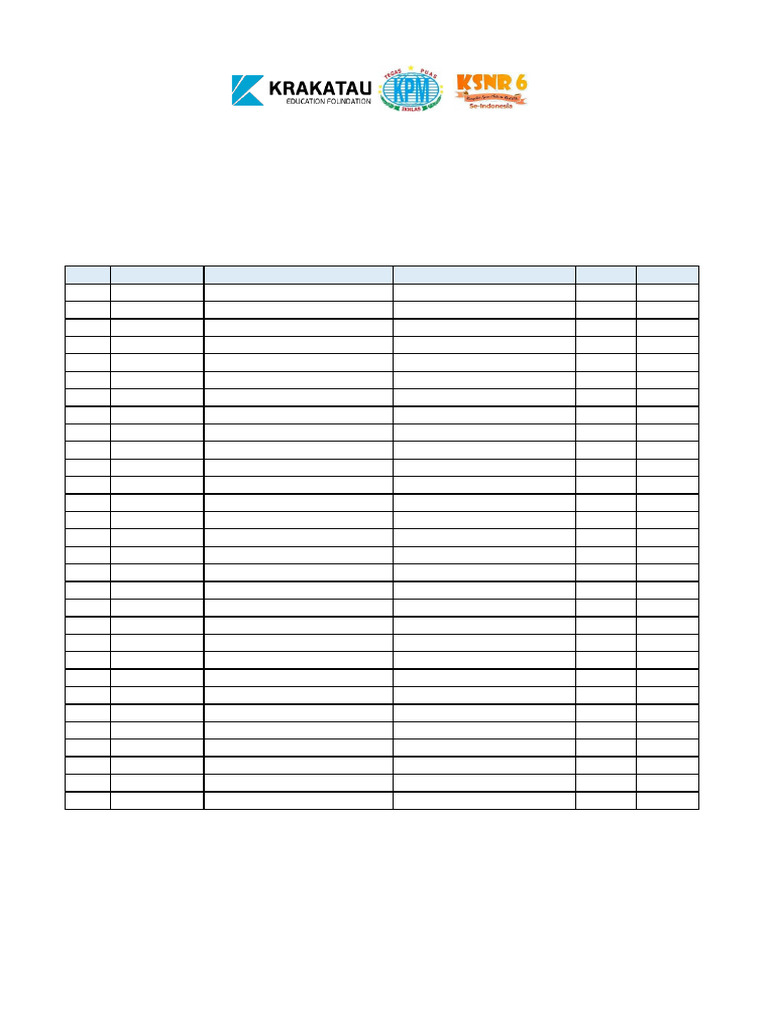 Daftar Ruangan KSNR 6 | PDF