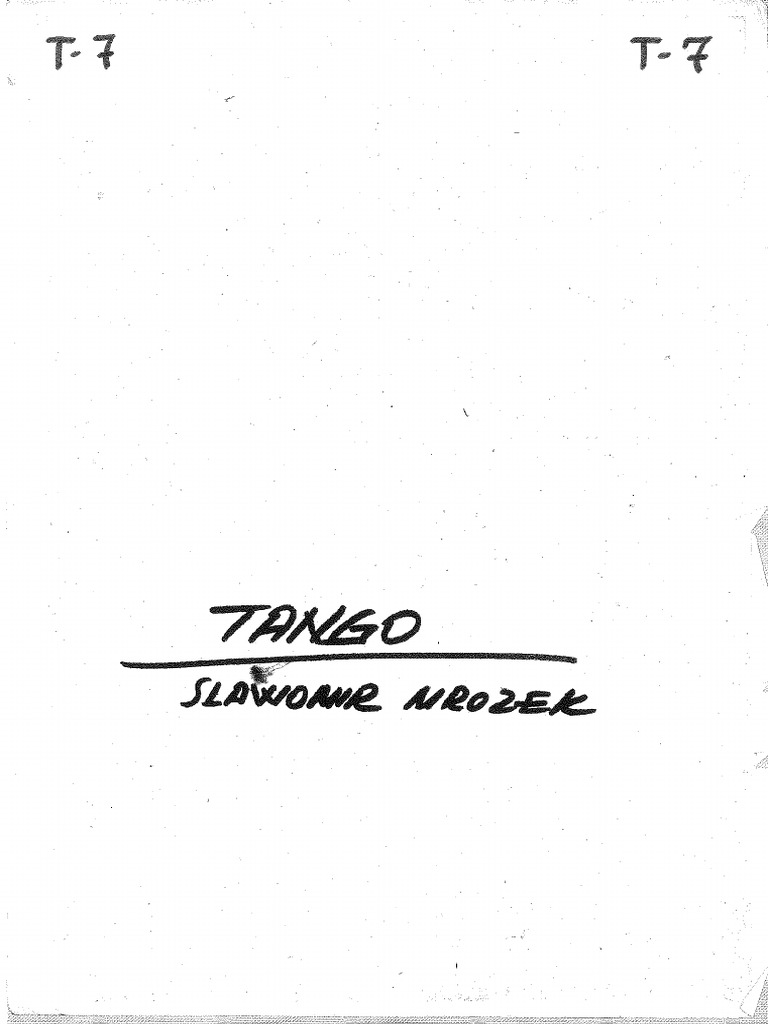 Tango - Slawomir Mrozek | PDF Tango - Slawomir Mrozek | PDF