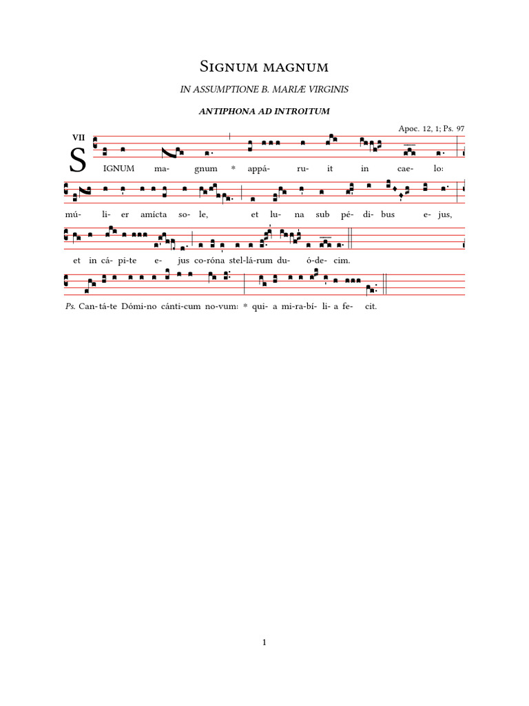 Signum Magnum Antiphona Ad Introitum | PDF