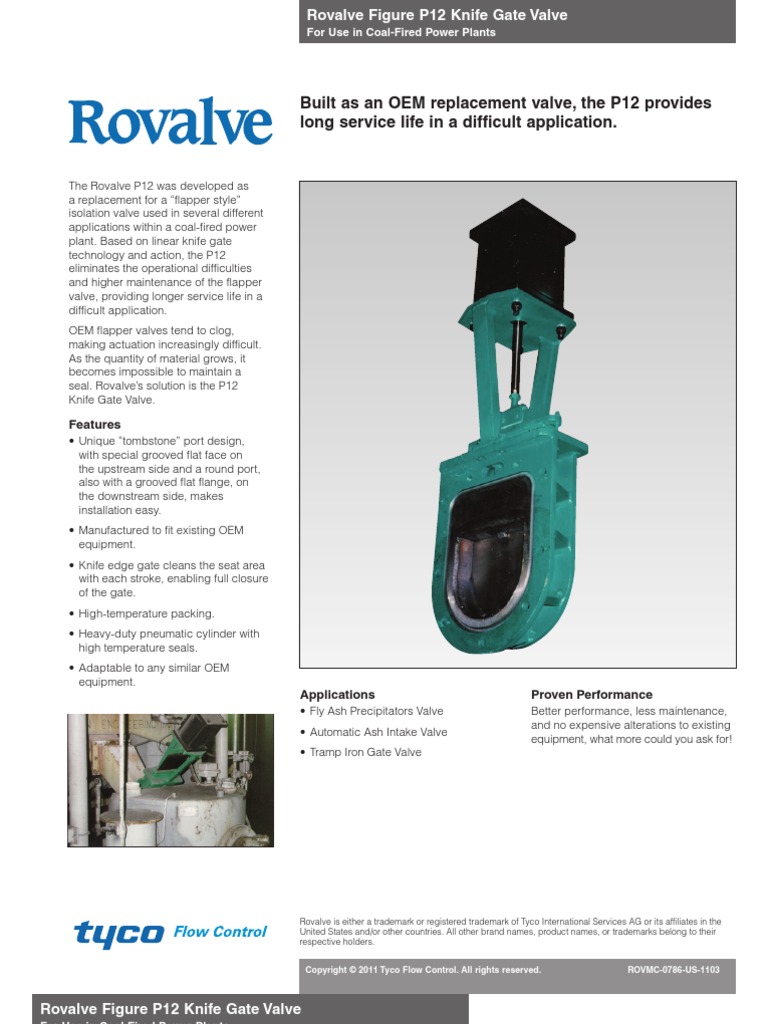 Rovalve Fig. P12 Knife Gate Valve | PDF | Valve | Knife