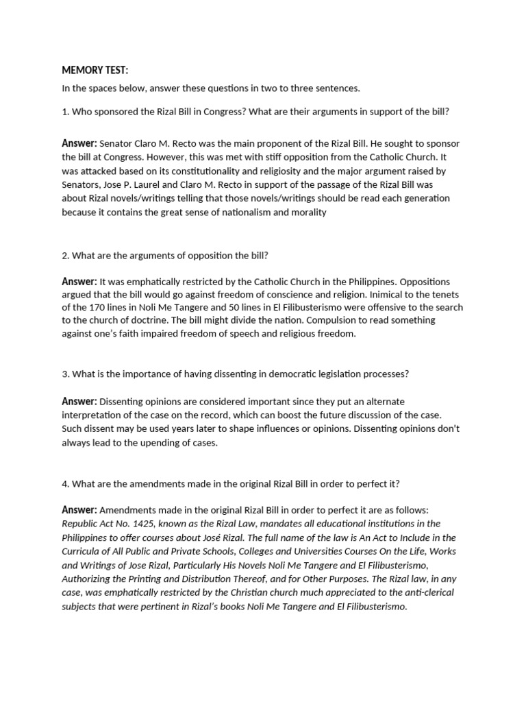 Lesson 1 - Memory Test | PDF