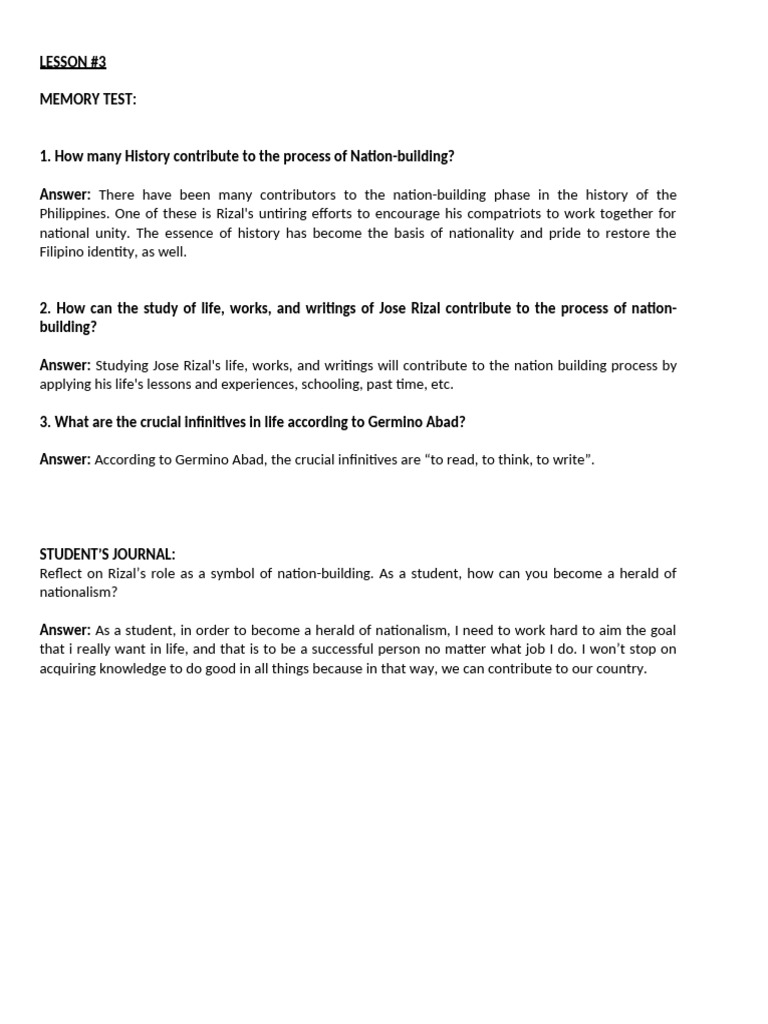 Lesson 3 - Memory Test | PDF