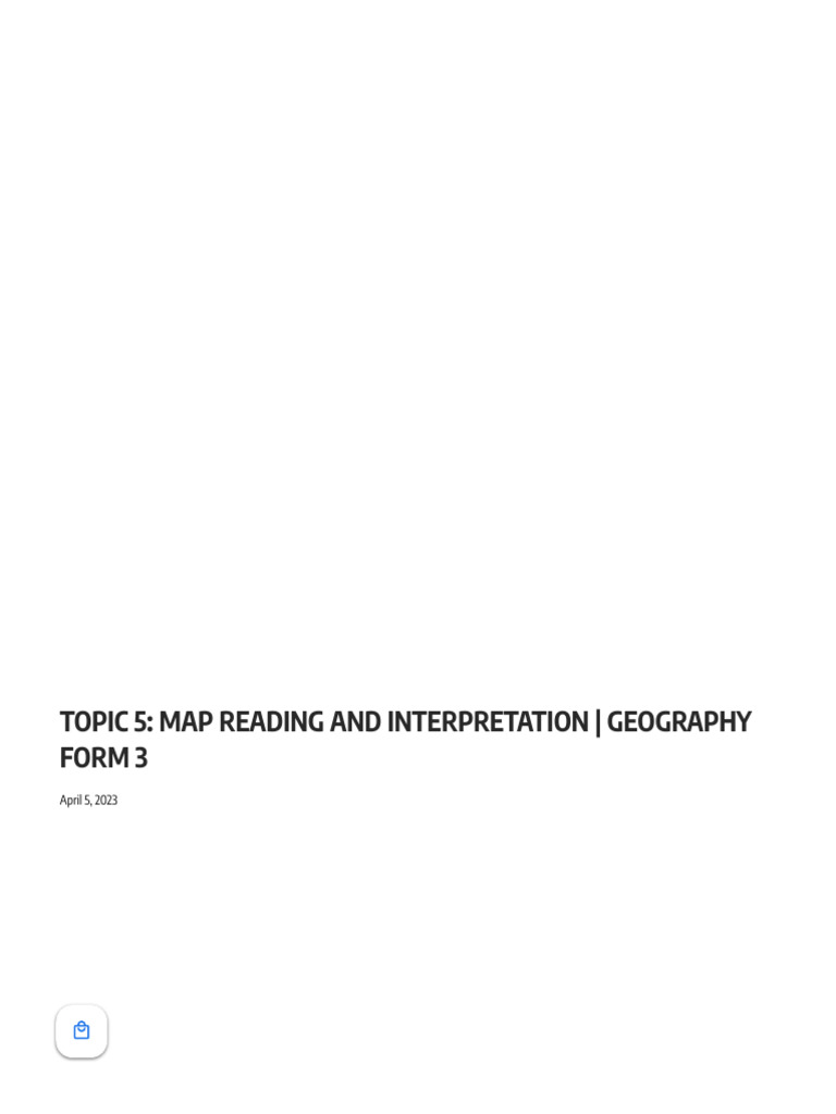 Topic 5 - Map Reading and Interpretation - Form 3 | PDF | Map | Rock ...