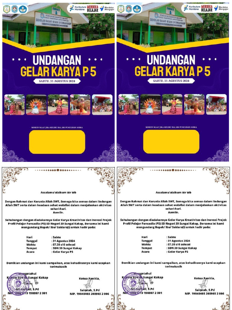Undangan P5 Cetak | PDF