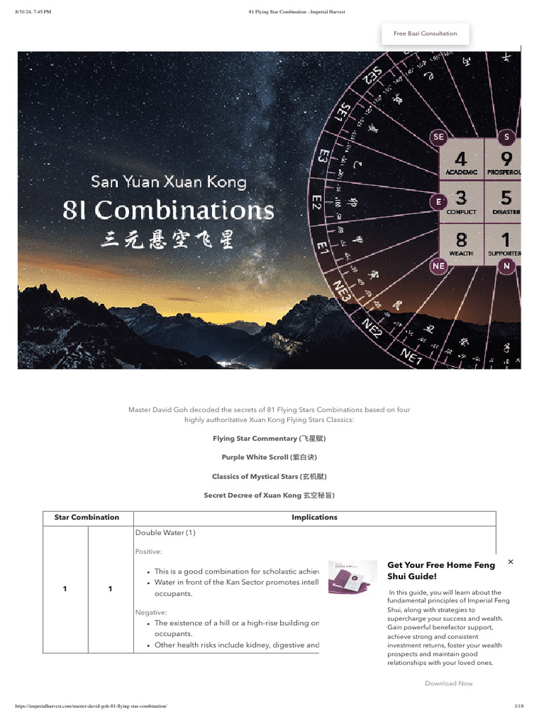 81 Flying Star Combination - Imperial Harvest | PDF