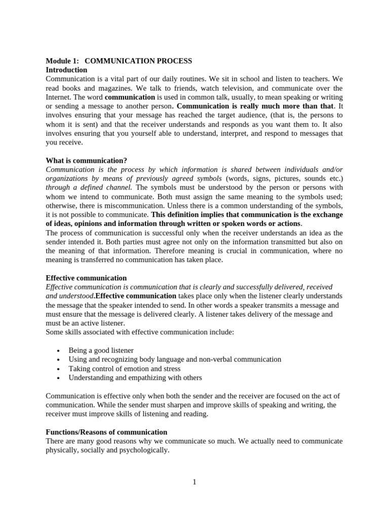 Communication Skills Diploma-1 | PDF