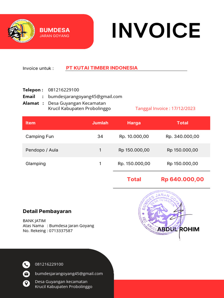 Invoice Wisata | PDF