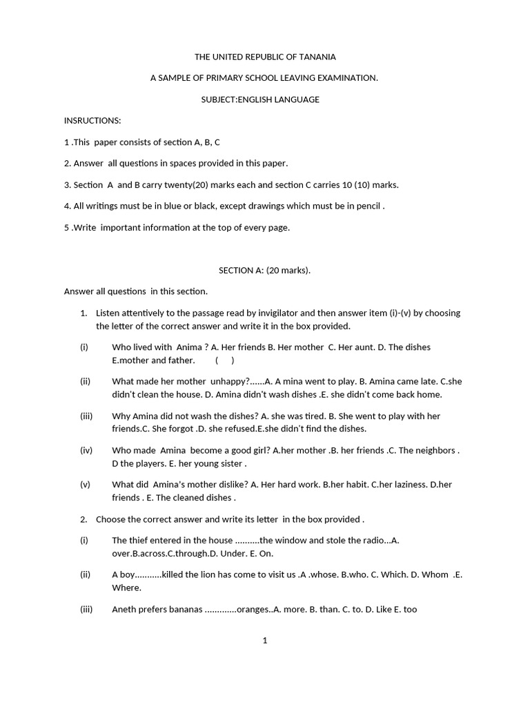 English Corrections Kishapu | PDF