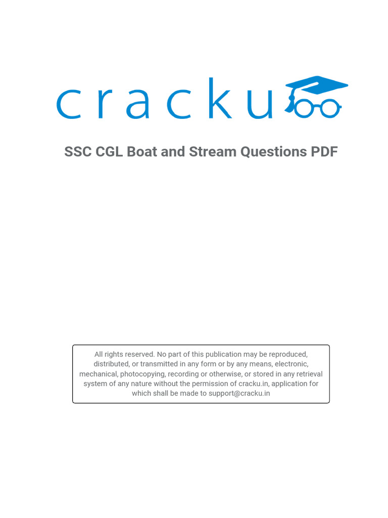 SSC CGL Boat and Stream Questions PDF | PDF