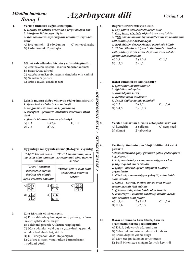 1 Azerbaycan Dili - Layout 1 | PDF