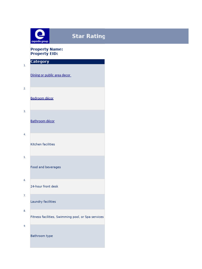 Star Rating Scorecard - Aparthotel | PDF