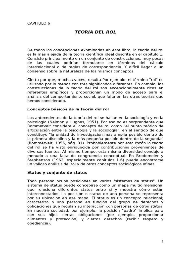 Teoria Del Rol | PDF